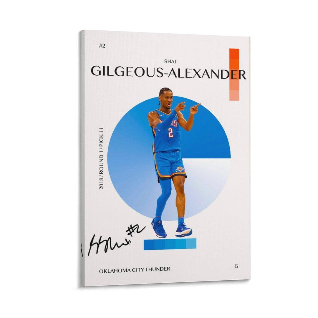 Shai Gilgeous Alexander Signature Art Poster Classic Wall Art Picture ...
