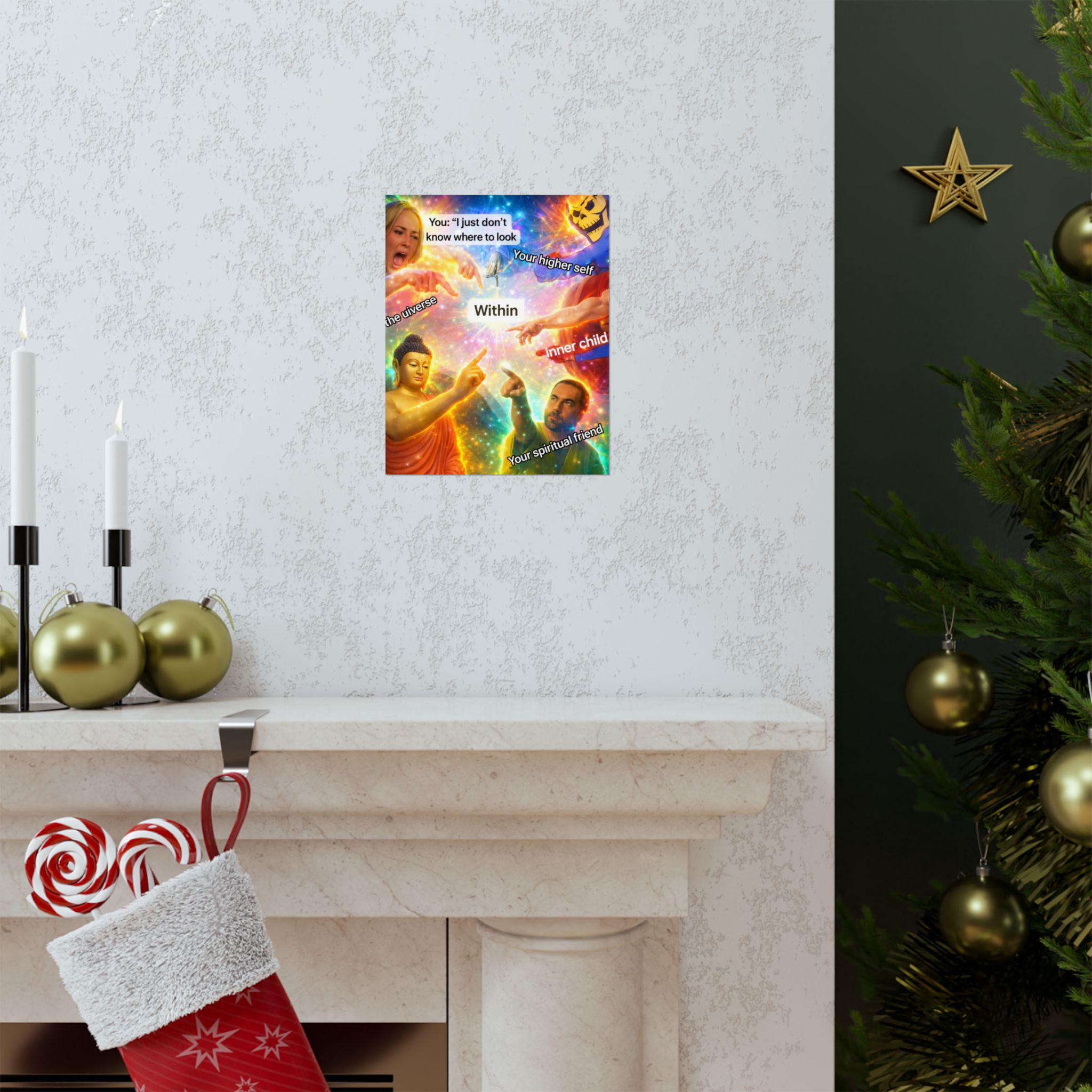 Spiritual Meme Collage Matte Vertical Poster | Within, Higher Self ...