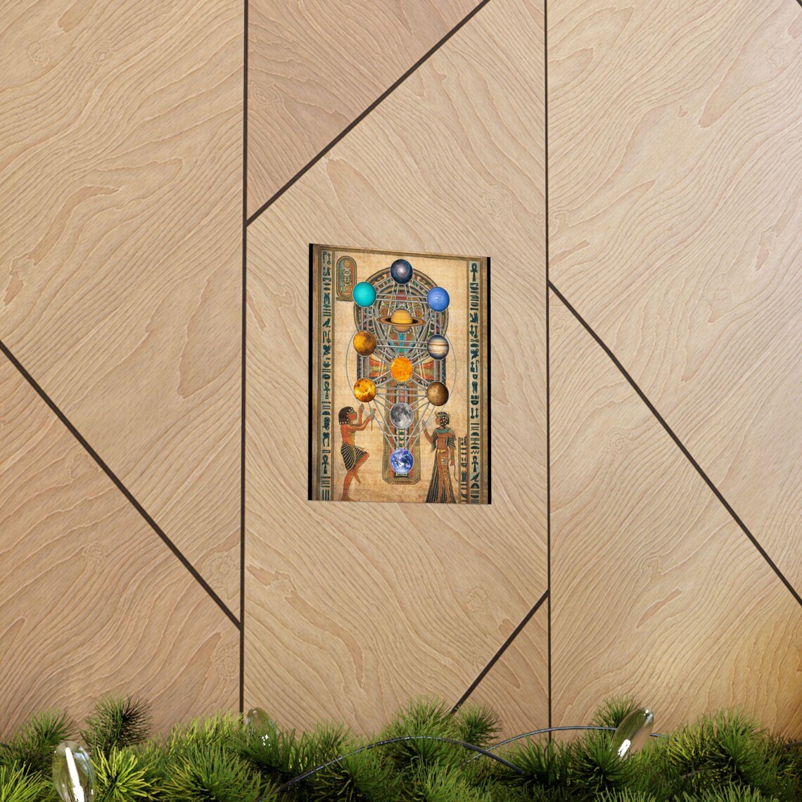 Ancient Egyptian Solar System Poster Matte Vertical Poster | Planetary ...