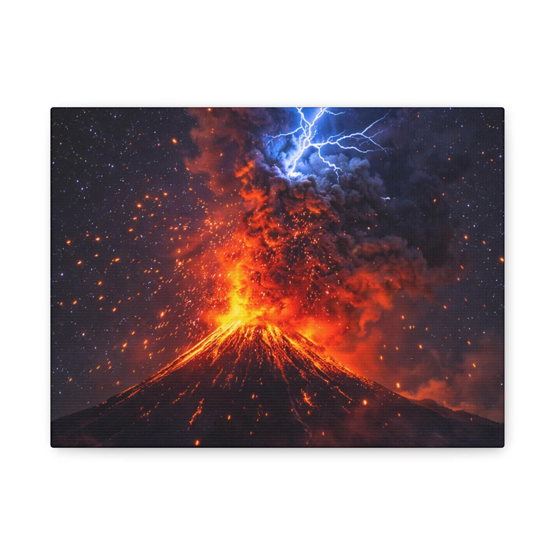 Volcanic Eruption Canvas - Etsy