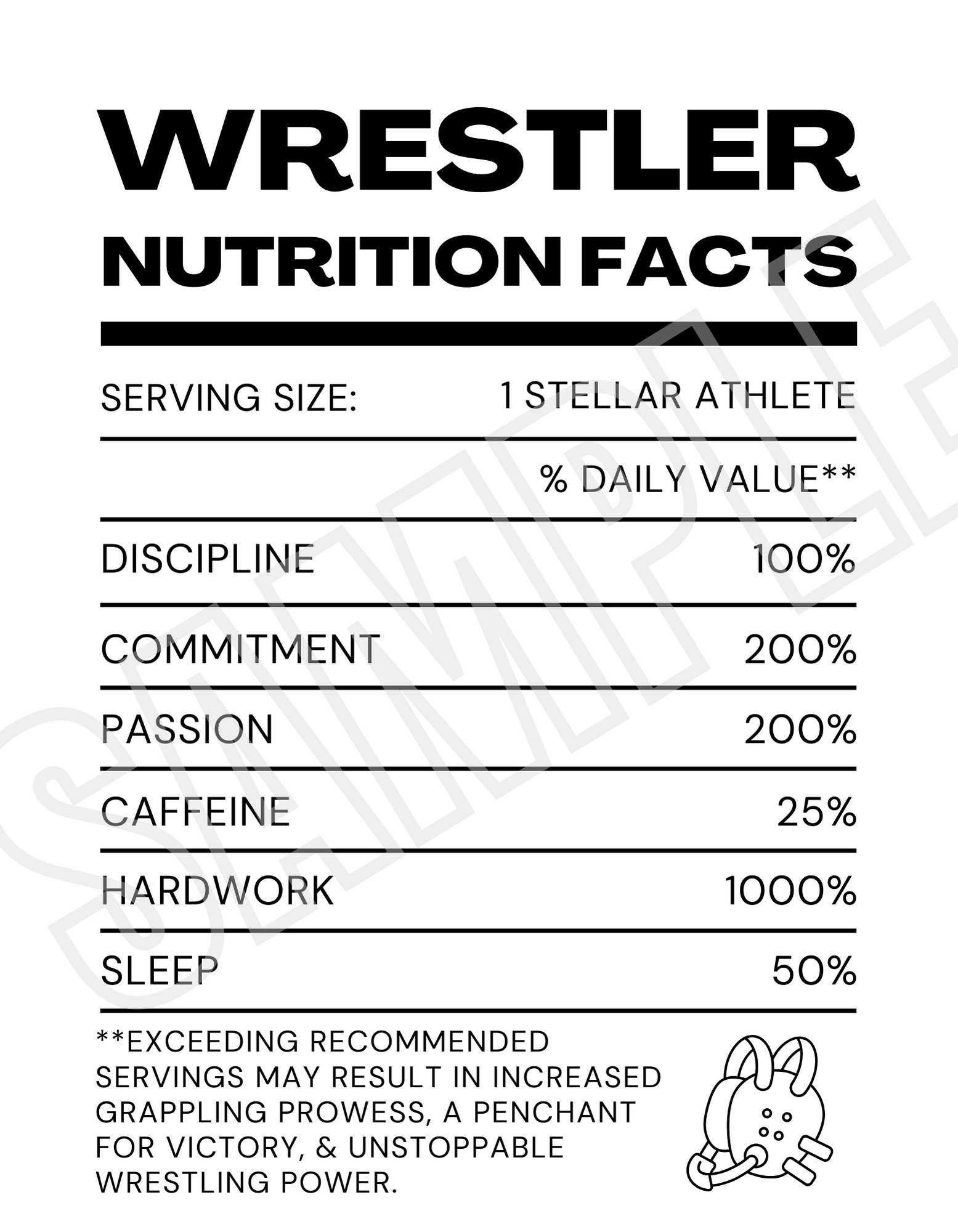 Wrestler Nutrition Facts / Wrestling SVG / PNG File / Wrestler Shirt ...