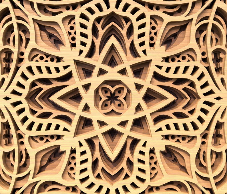 Layered Mandala Art Modern Decoration Laser Cut Files | Digital Print ...