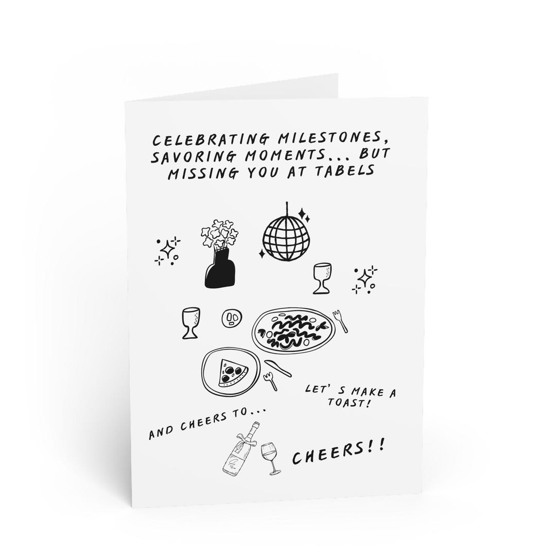 Missing You Dinner Party Greeting Card | Celebration Card - Etsy