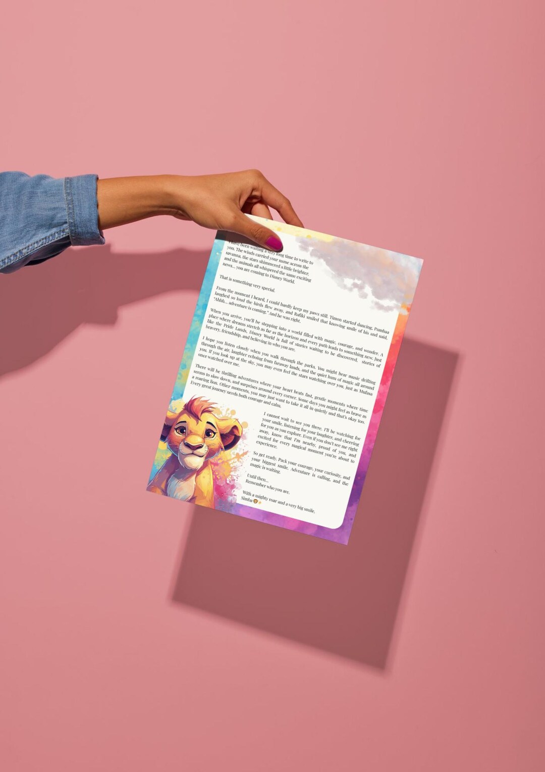 Simba Lion King Disney Trip Reveal Letter | Disney World Surprise ...