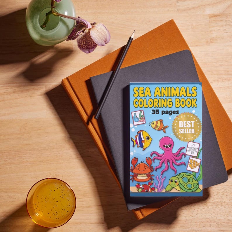 Ocean Animals Coloring Book, 35 Pages (PDF Download - Etsy