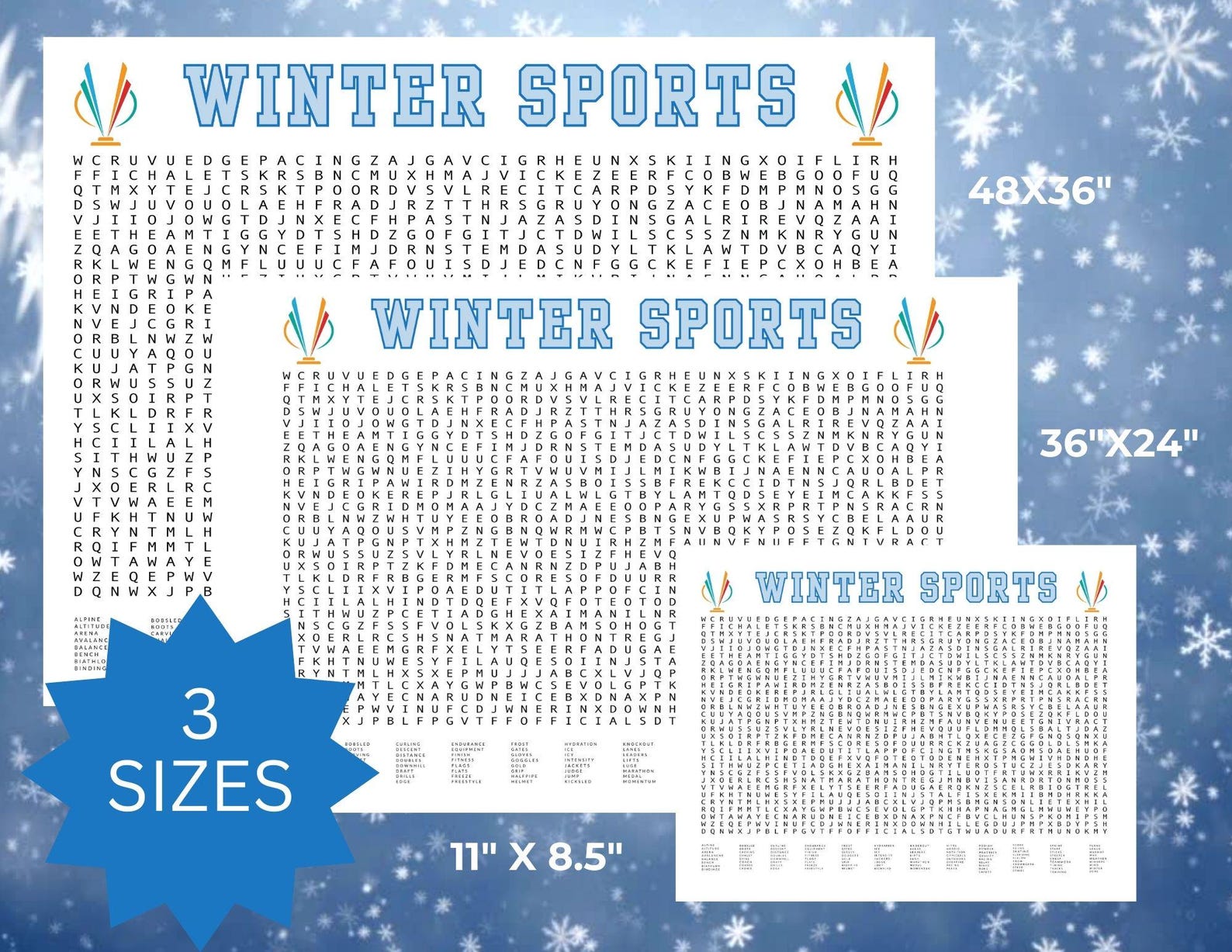 Winter Sports Word Search Game | Olympic Sized Puzzle | Classroom ...