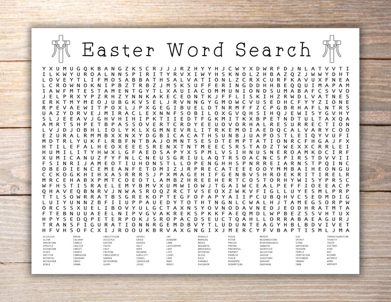 Easter Giant Word Search Printable | Christian Bible Word Search | Lent ...