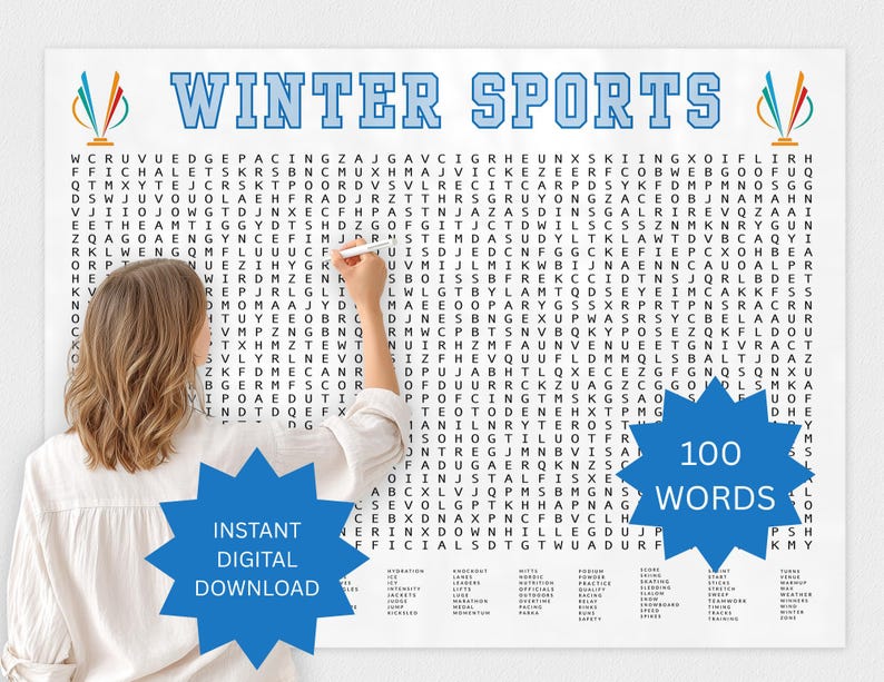 Winter Sports Word Search Game | Olympic Sized Puzzle | Classroom ...