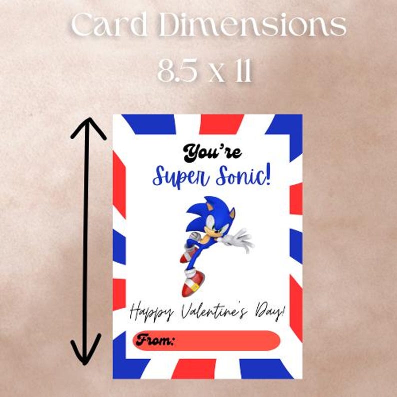 Sonic Valentine's Day Cards | Printable Classroom Valentines (8.5 X 11 ...