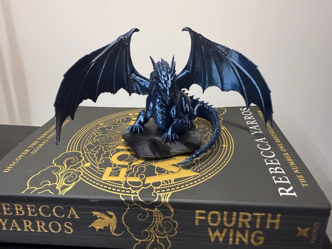 Blue Daggertail Dragon Book Topper | Fantasy Bookshelf Decor | 3D ...