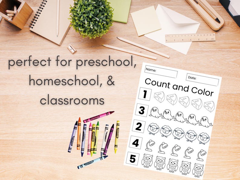Count and Color Worksheets 1-5 - Preschool Math Printable ...