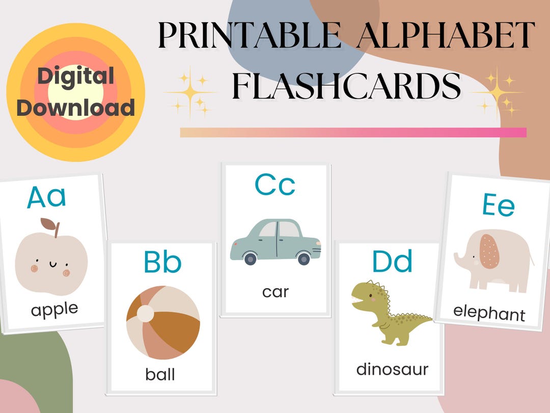 Boho Alphabet Flashcards – Neutral ABC Learning (digital Download) - Etsy