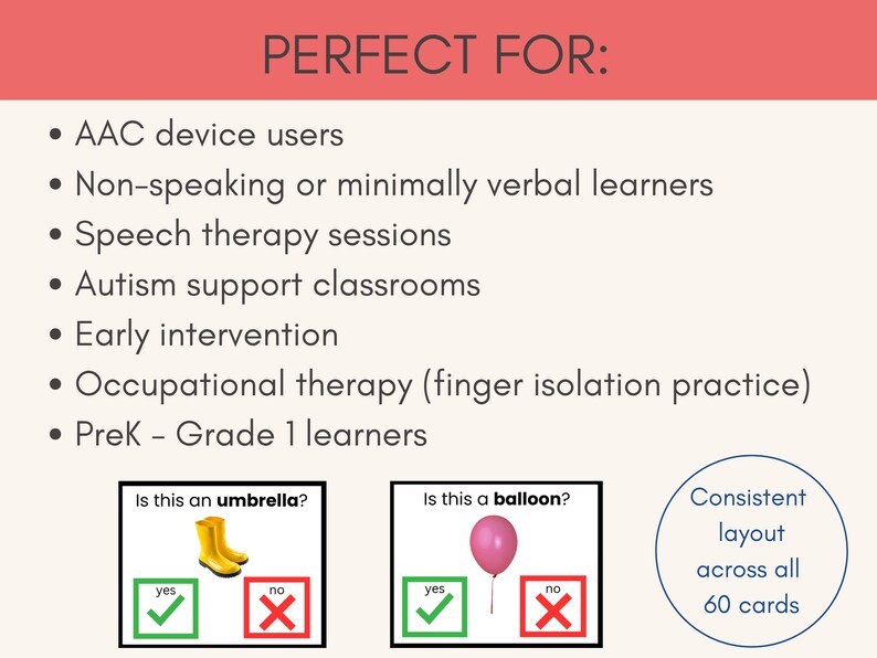 AAC Yes or No Question Cards | Speech Therapy Visual Supports ...