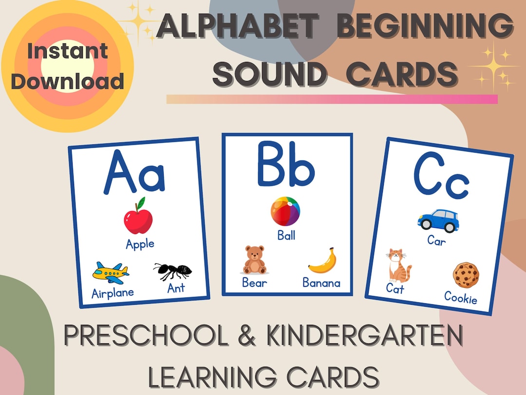 Alphabet Sound Flashcards - Preschool & Kindergarten Phonics (digital ...