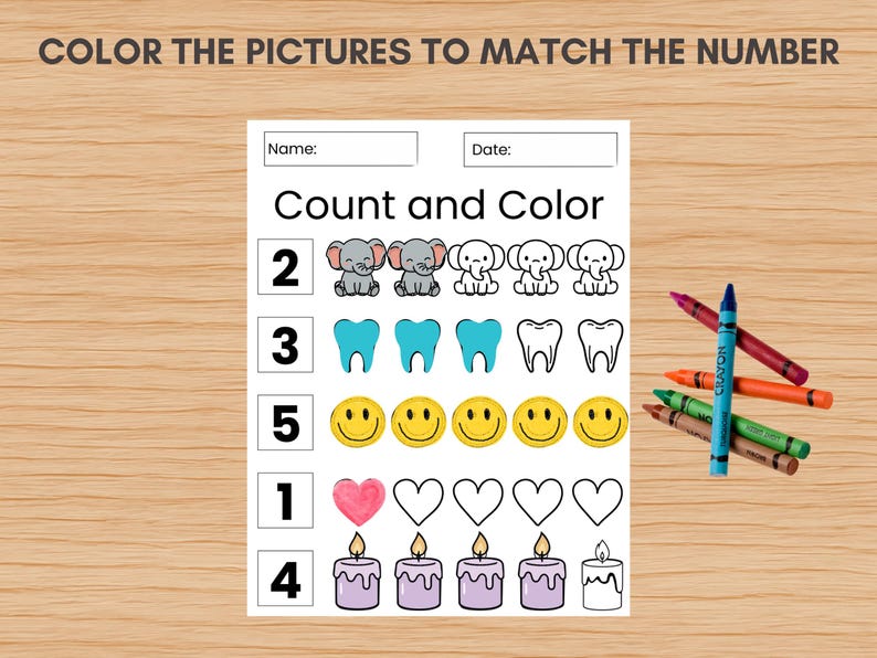 Count and Color Worksheets 1-5 - Preschool Math Printable ...