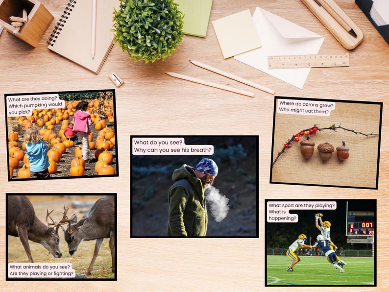 Fall Conversation Cards | Autumn WH Question Activity | Speech Therapy ...
