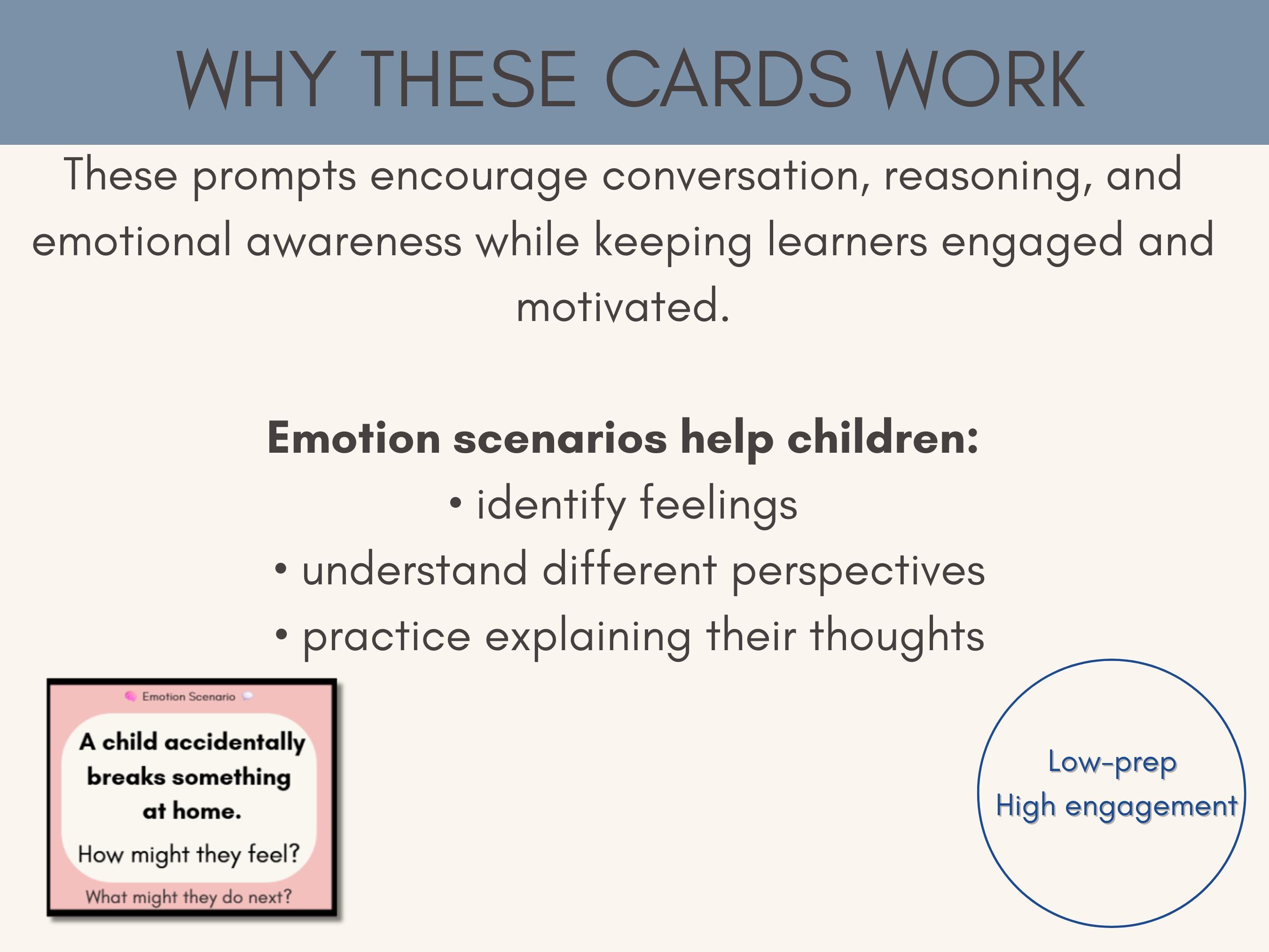 Emotion Scenario Cards | Feelings Identification Activity | SEL Social ...
