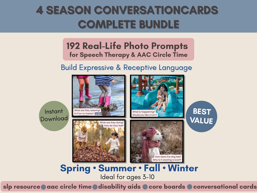4 Season Conversationcards Complete Bundle / Use for AAC Circle Time ...