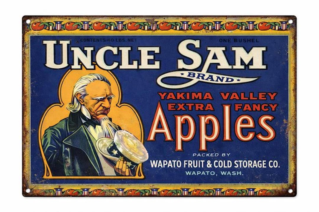 Uncle Sam Apples Patriotic Vintage Fruit Crate Farm Wall Art - Etsy