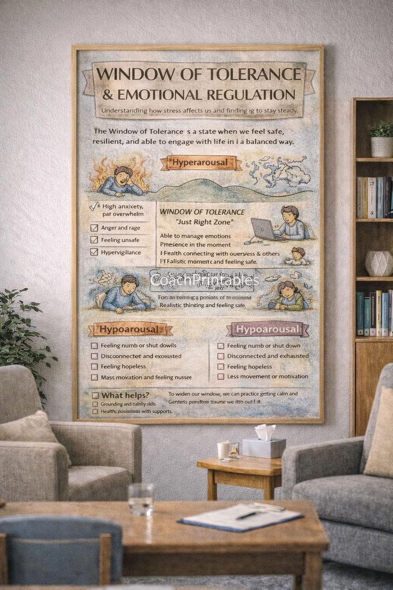 Window of Tolerance Printable | Trauma-informed Emotional Regulation ...