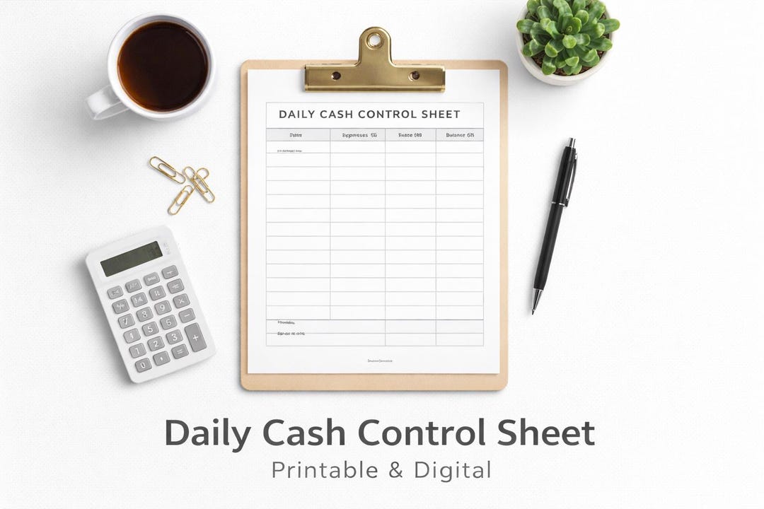 Daily Cash Control Sheet – Simple Money Tracker for Small Business ...