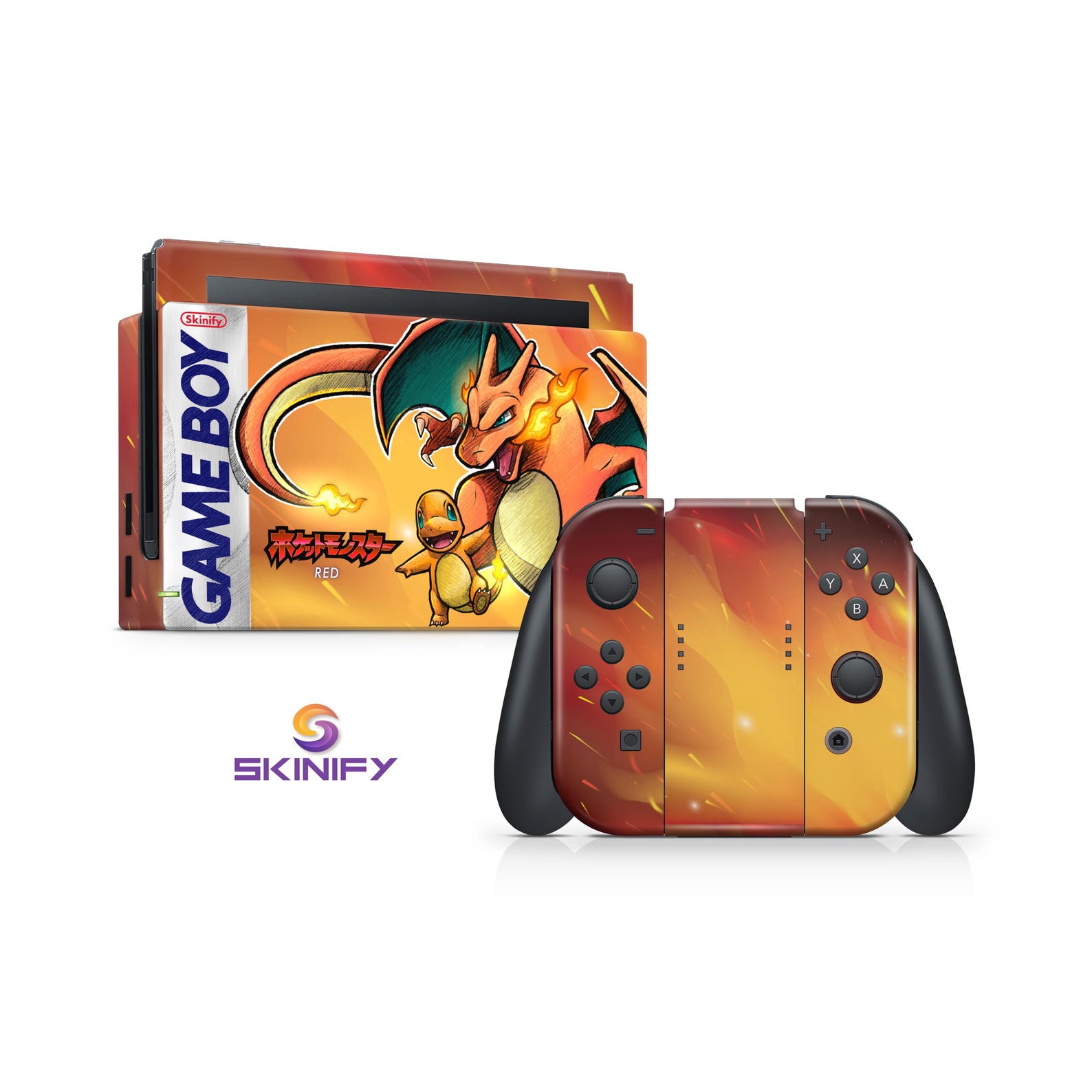Pokemon Charizard Charmander Retro Nintendo Switch Skin Wrap Premium ...