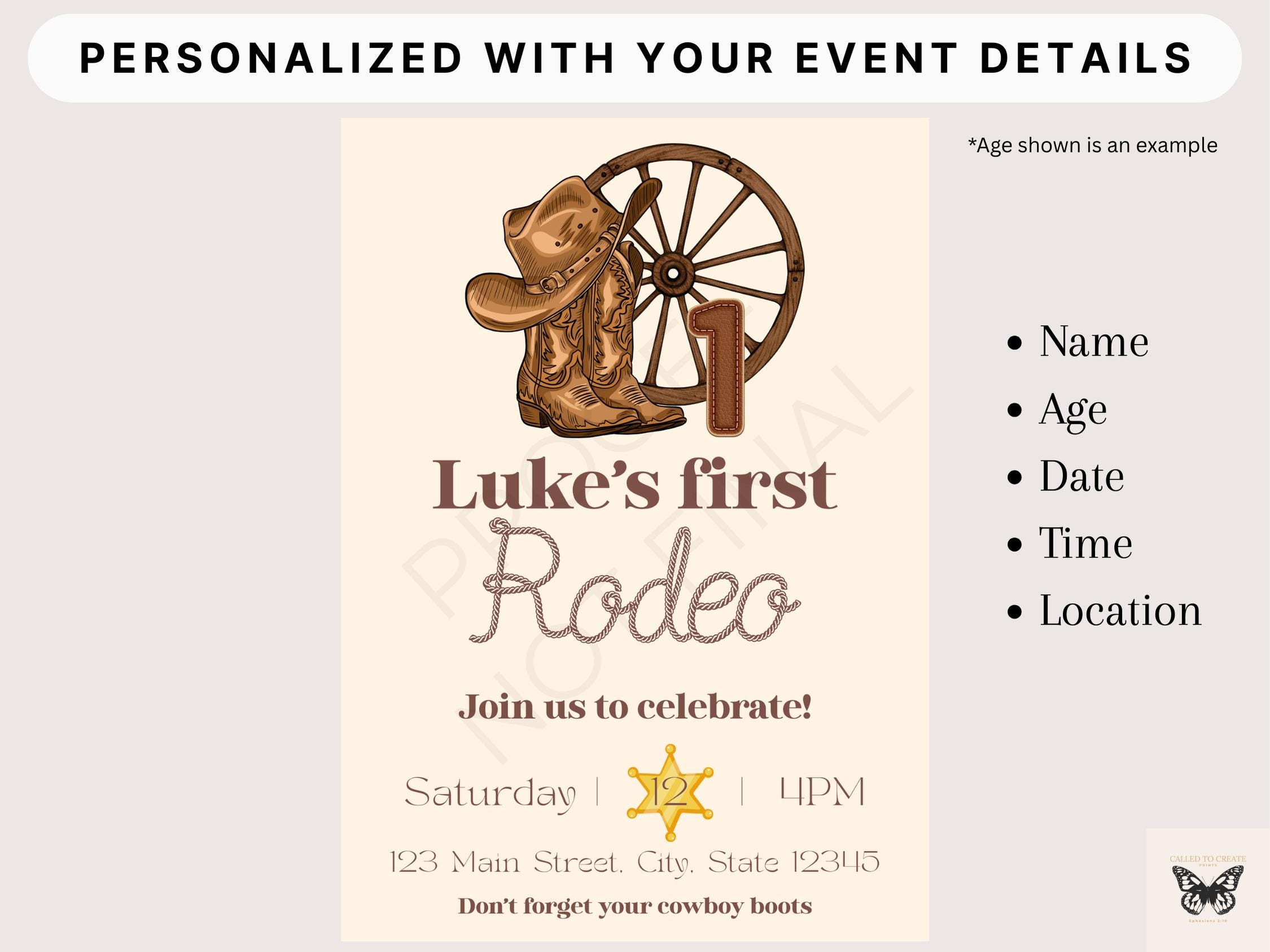 Rodeo Party Birthday Invitation / Any Age / Digital Download ...