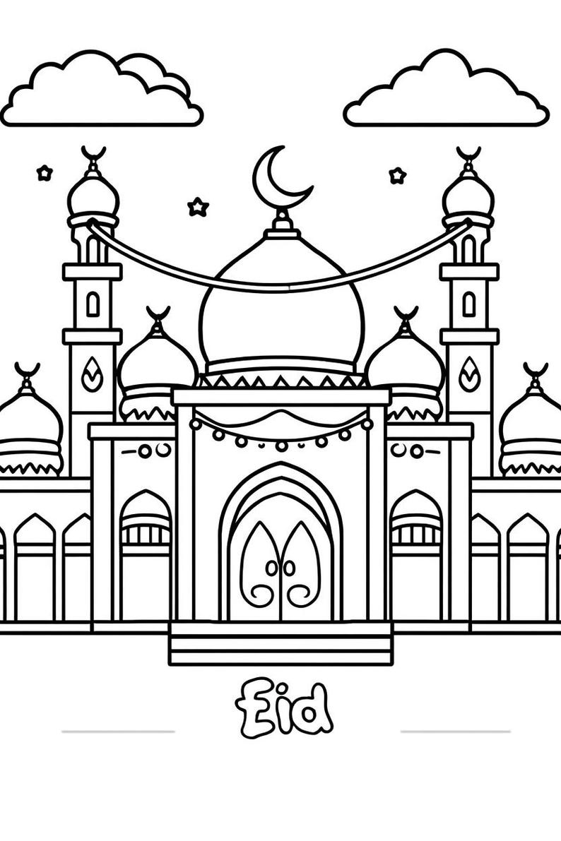 Ramadan & Eid Coloring Pages for Kids | Islamic Coloring Book ...