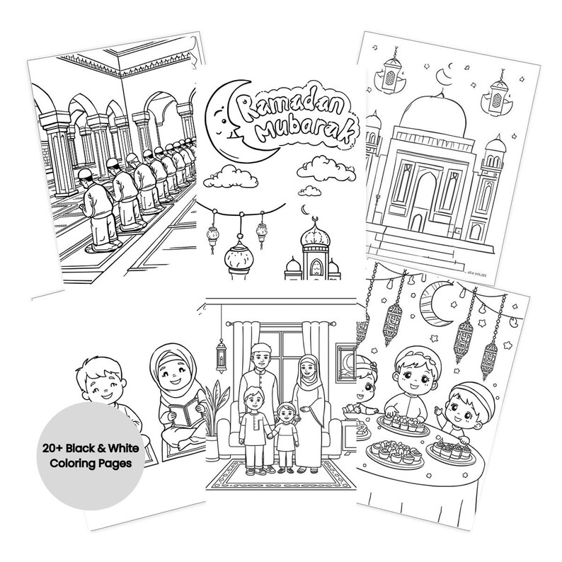 Ramadan & Eid Coloring Pages for Kids | Islamic Coloring Book ...