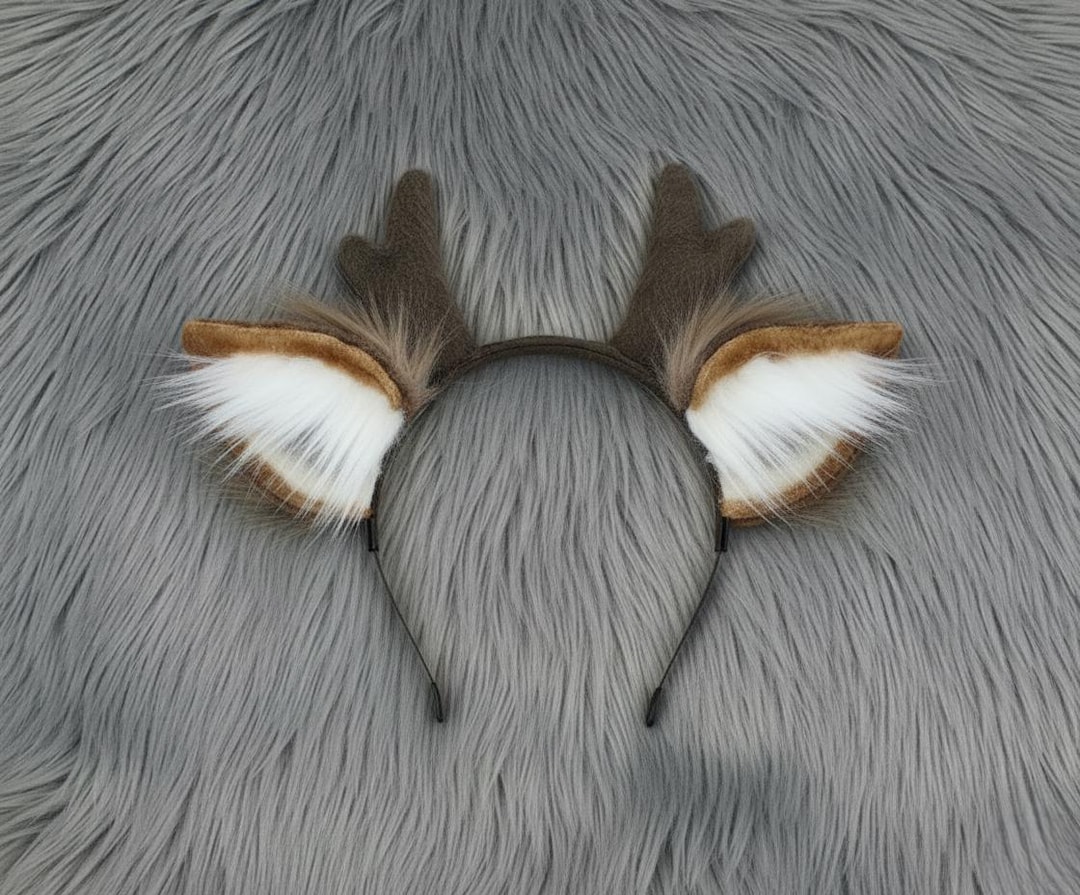 Deer Antler Headband, Plush Ears, Woodland Cosplay Hair Accessory - Etsy