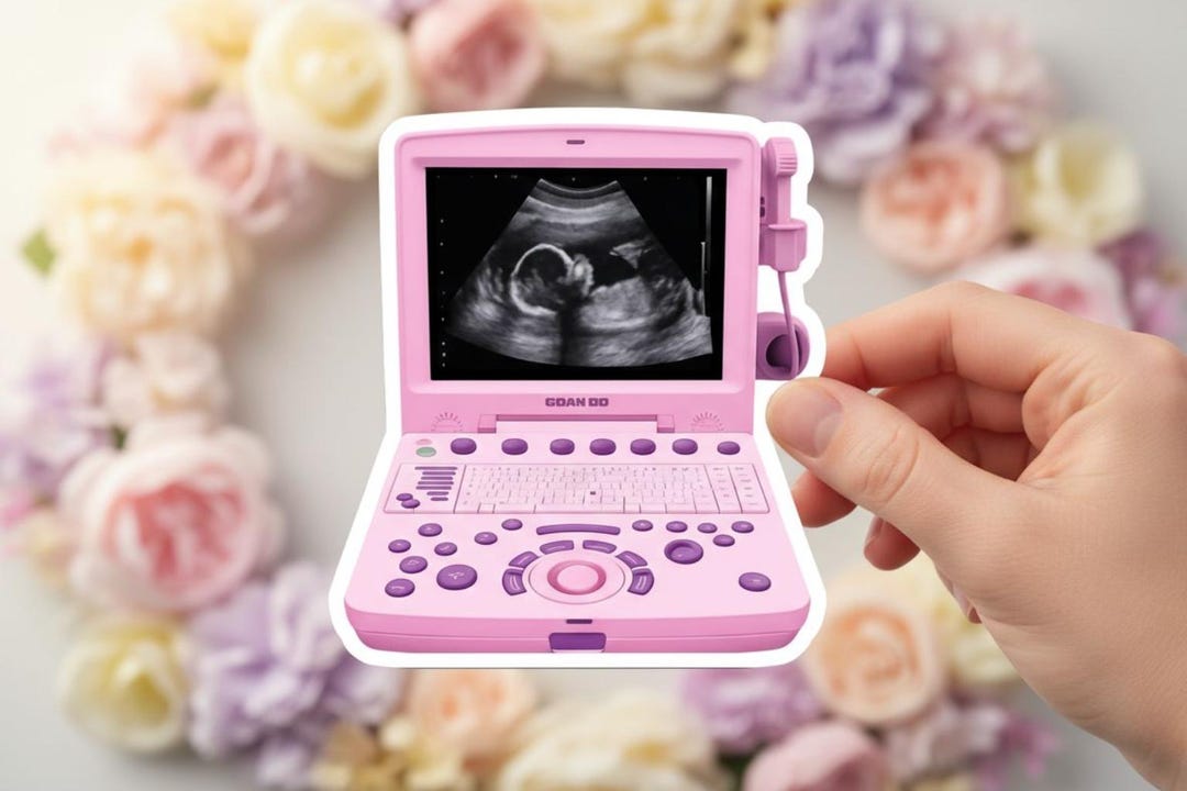 Pink Ultrasound Machine Sticker | Baby Sonogram Laptop Decal - Etsy