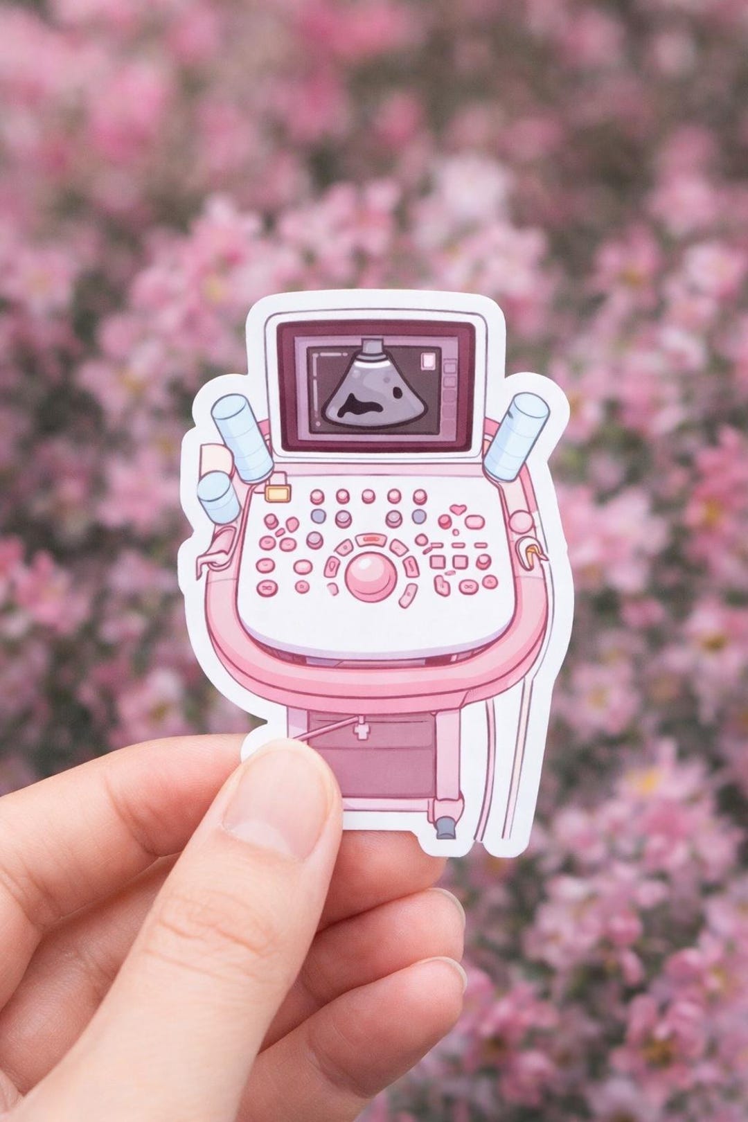 Pink Ultrasound Machine Sticker | Kawaii Medical Tech Decal - Etsy