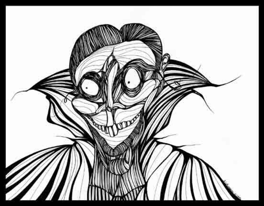 Vampire - Pen and Ink, Black and White, Drawing, Vampire, Goth, Night ...