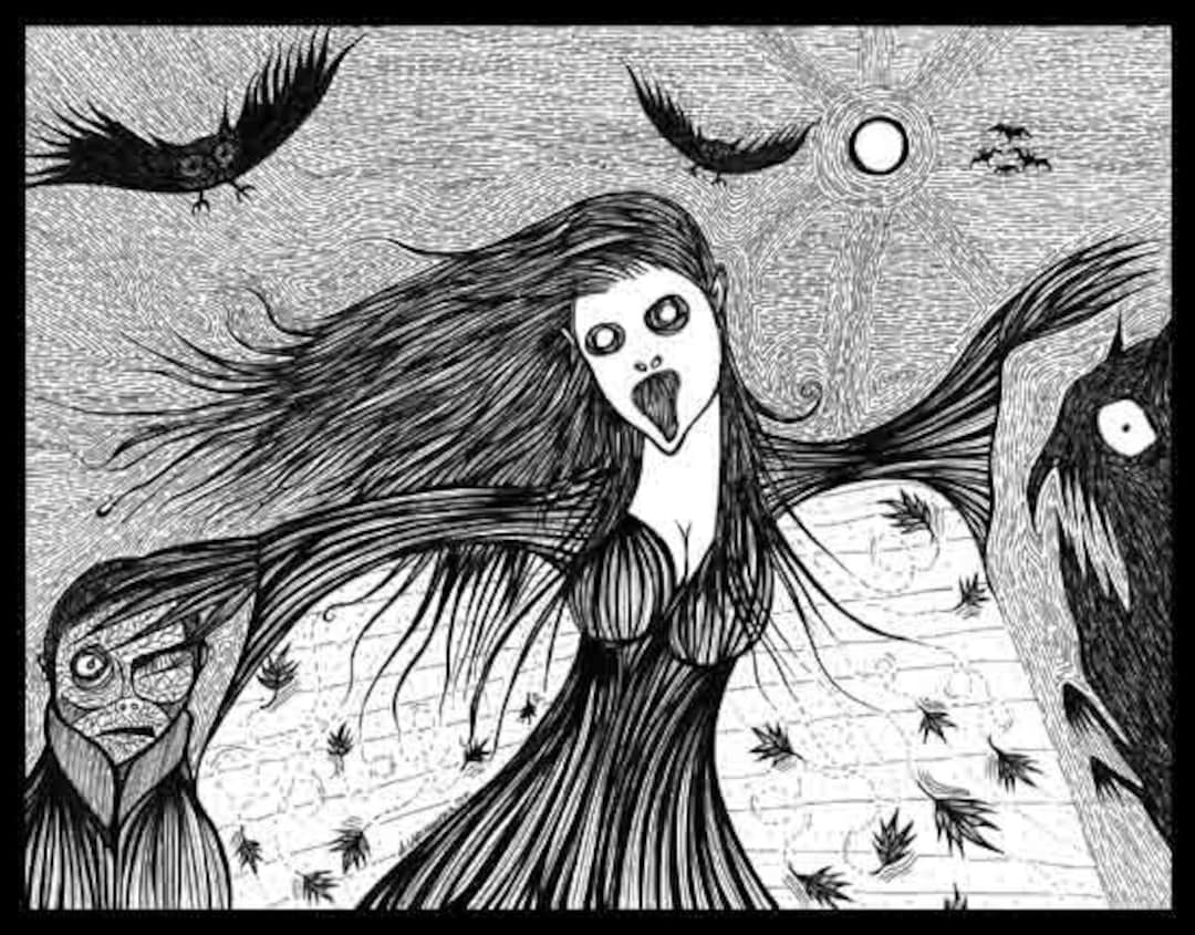 The Banshee - Pen and Ink, Black and White, Drawing, Irish, Dead ...