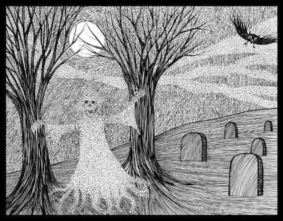 Scary Graveyard Drawings