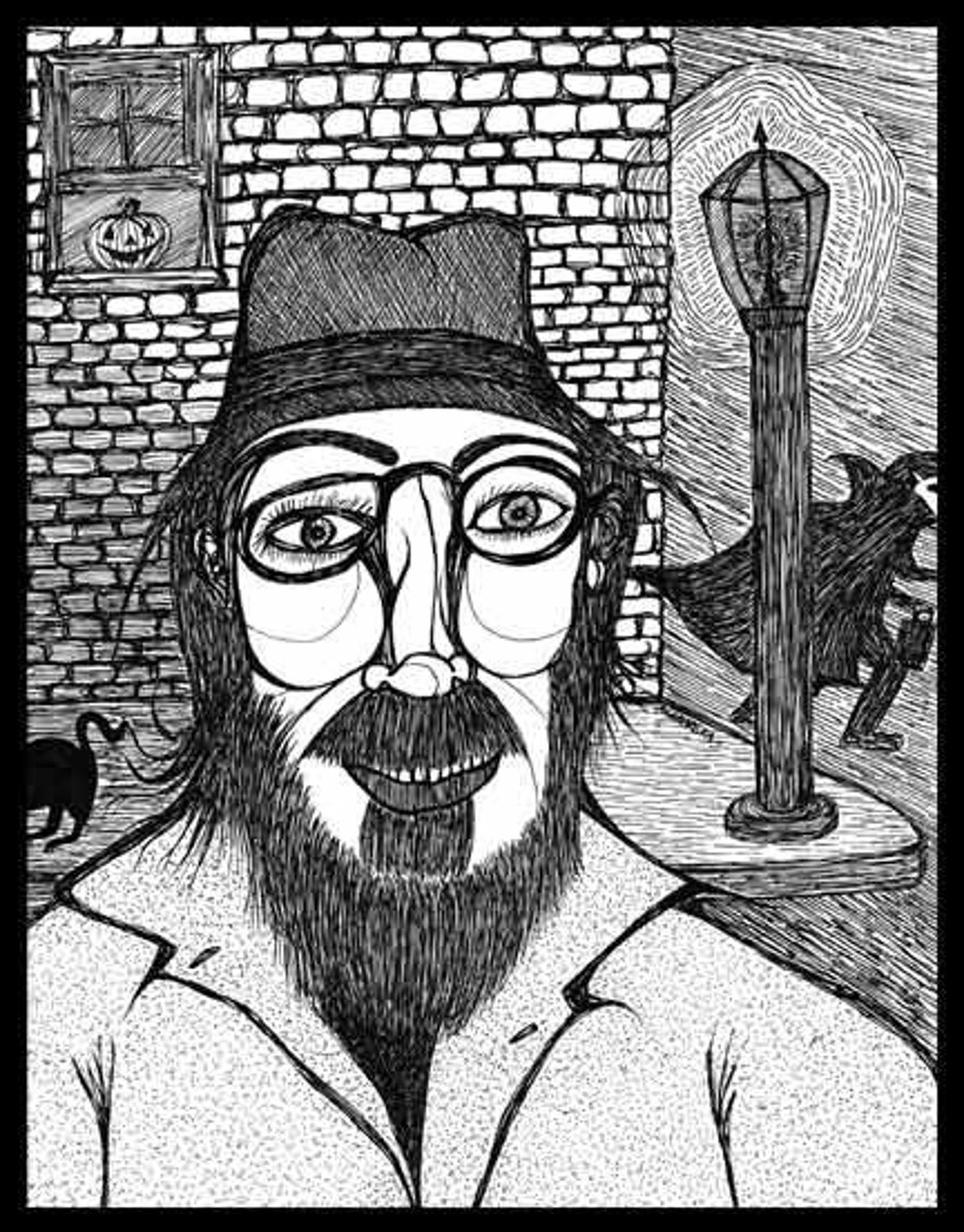 The Freaks Come Out at Night - Pen and Ink, Black and White, Drawing ...