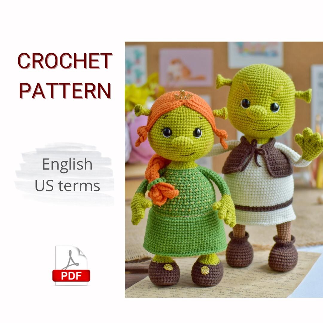 Crochet Set 2in1 Green Evil Ogre and Princess Ogre Amigurumi Pattern ...