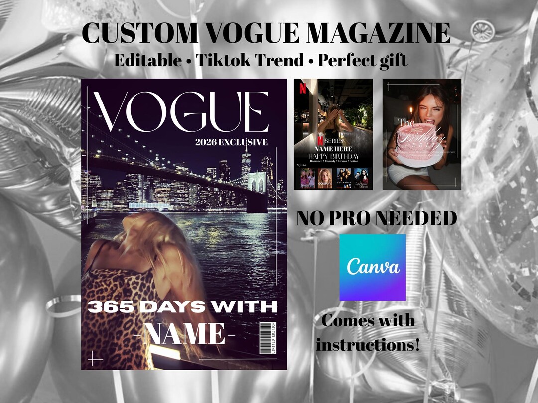 VOGUE Birthday Magazine- Printable Customizable Template - Etsy