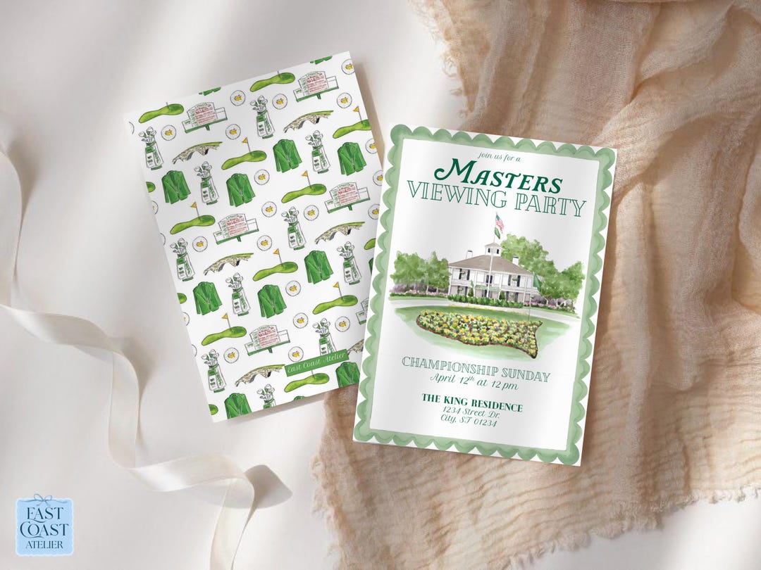 Masters Viewing Party Invitation Template | Golf Tournament Invite ...