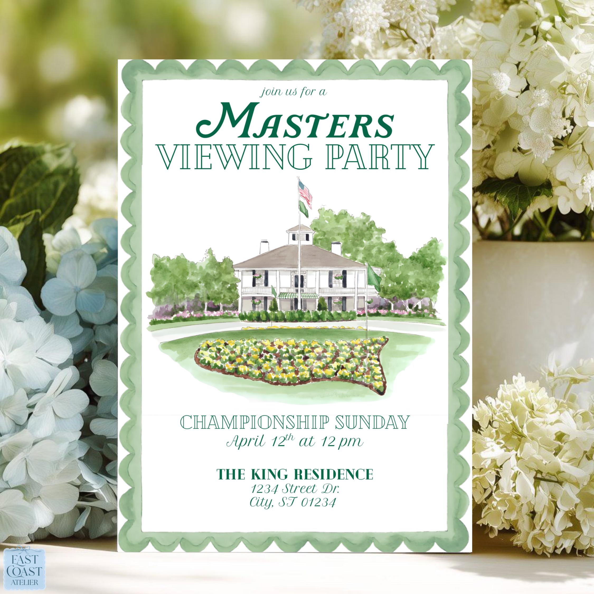 Masters Viewing Party Invitation Template | Golf Tournament Invite ...