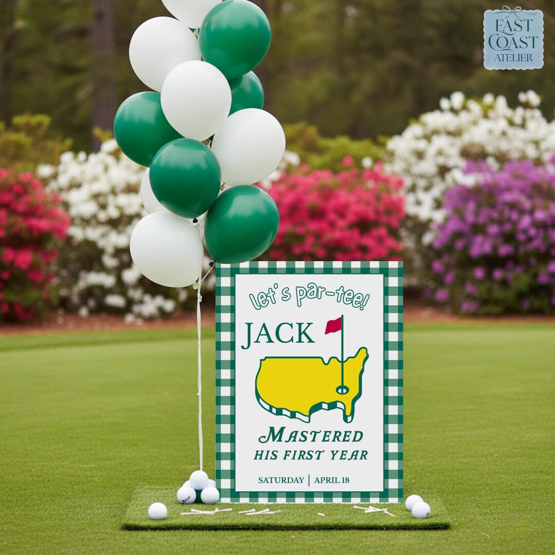 Masters First Birthday Welcome Sign | Mastered His 1st Year | Golf ...