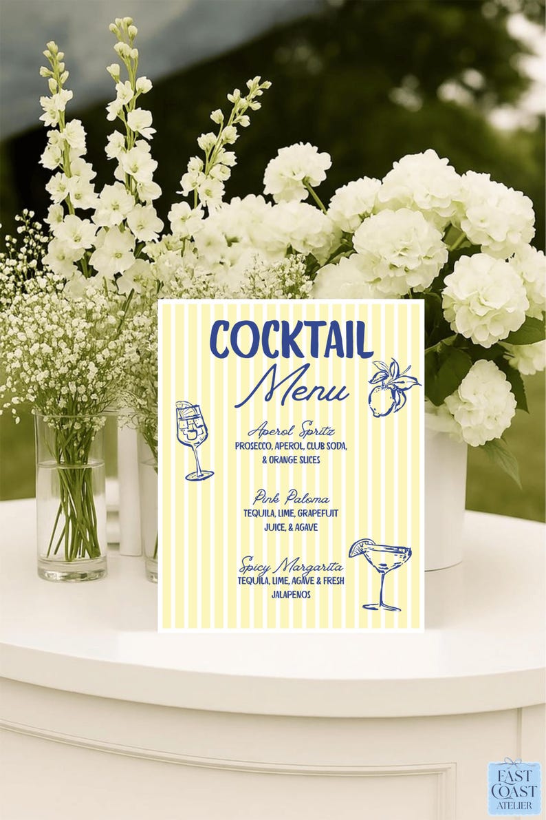 La Dolce Vita Cocktail Menu Template | Aperol Spritz Bar Menu ...