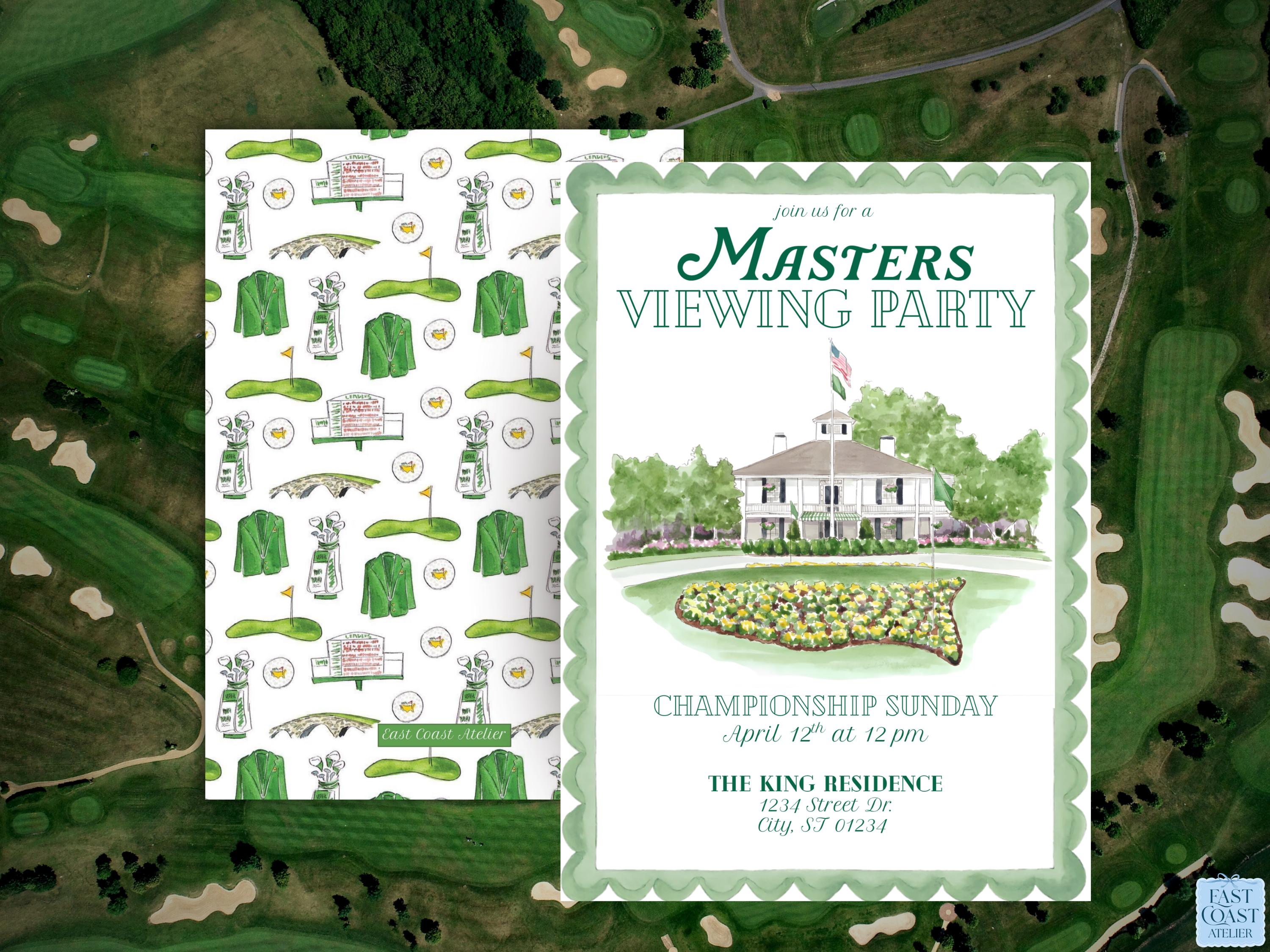 Masters Viewing Party Invitation Template | Golf Tournament Invite ...