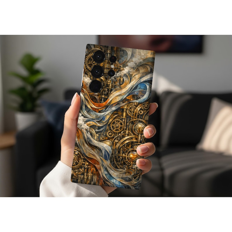 Steampunk Gears and Smoke Phone Case, Industrial Abstract Vintage Tough ...