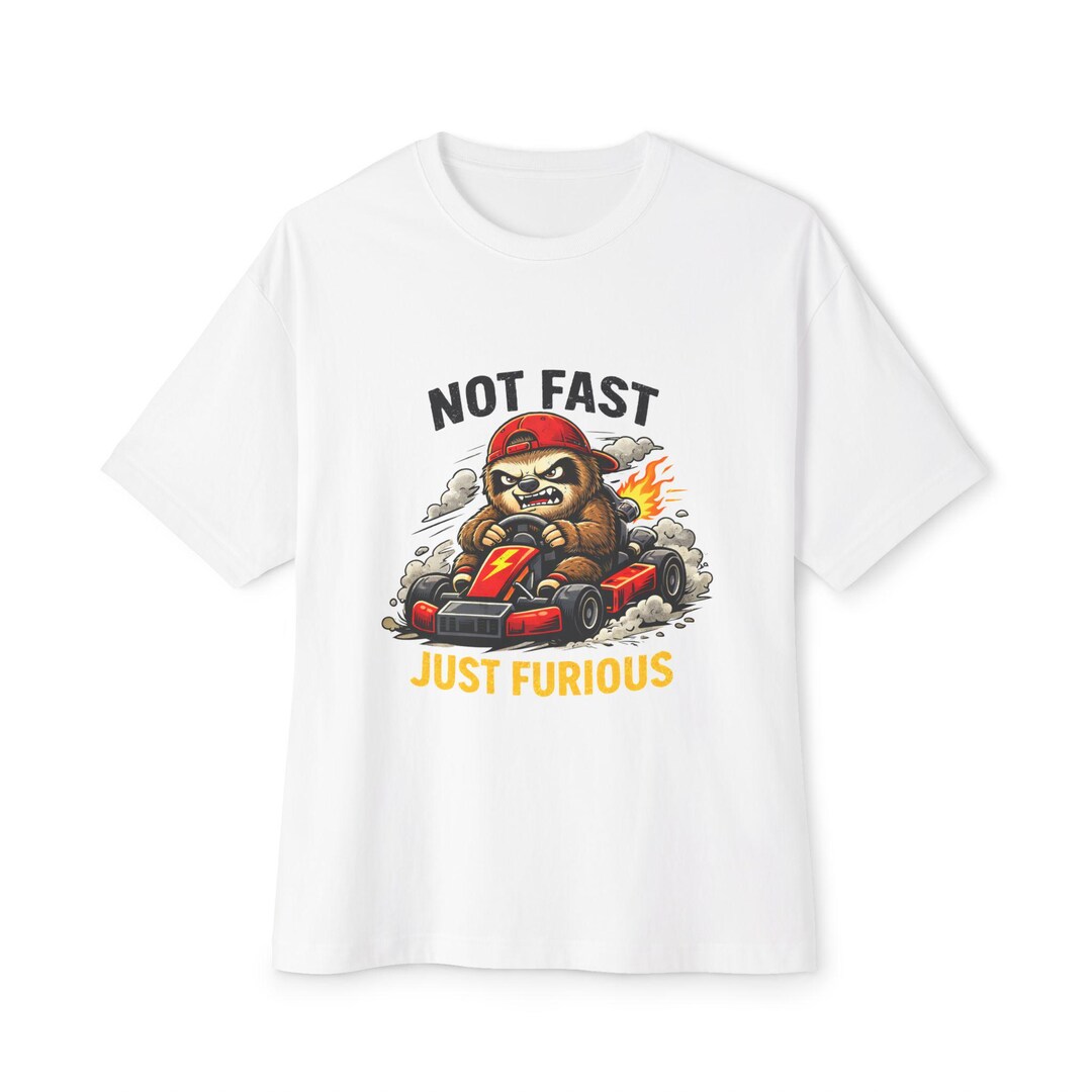 Not Fast Just Furious Cartoon Go-kart Racer T-shirt | Funny Racing Tee ...