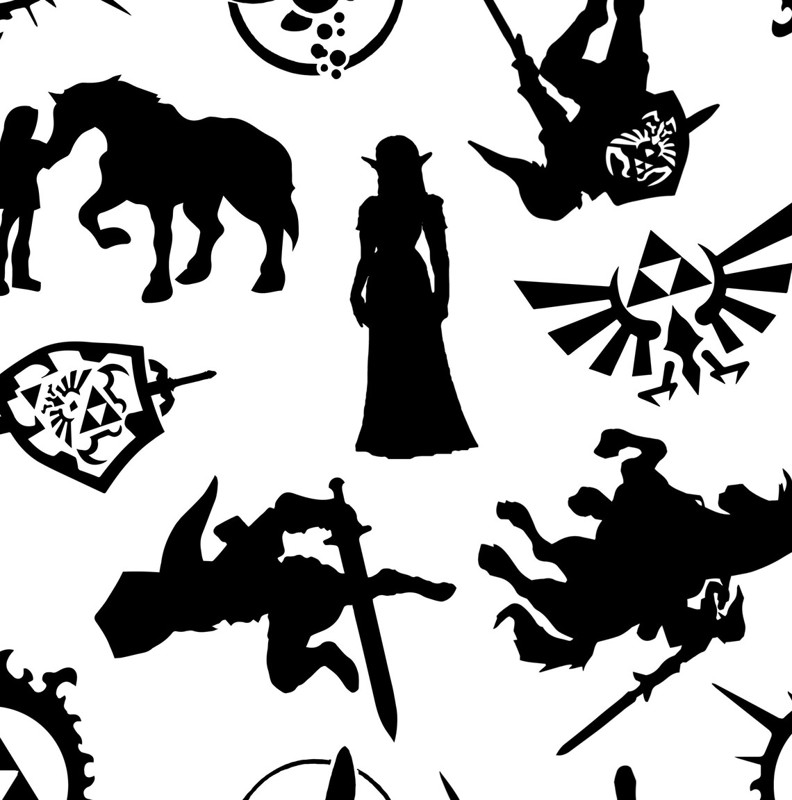 Zelda Silhouette Seamless File large Small and Png | Etsy