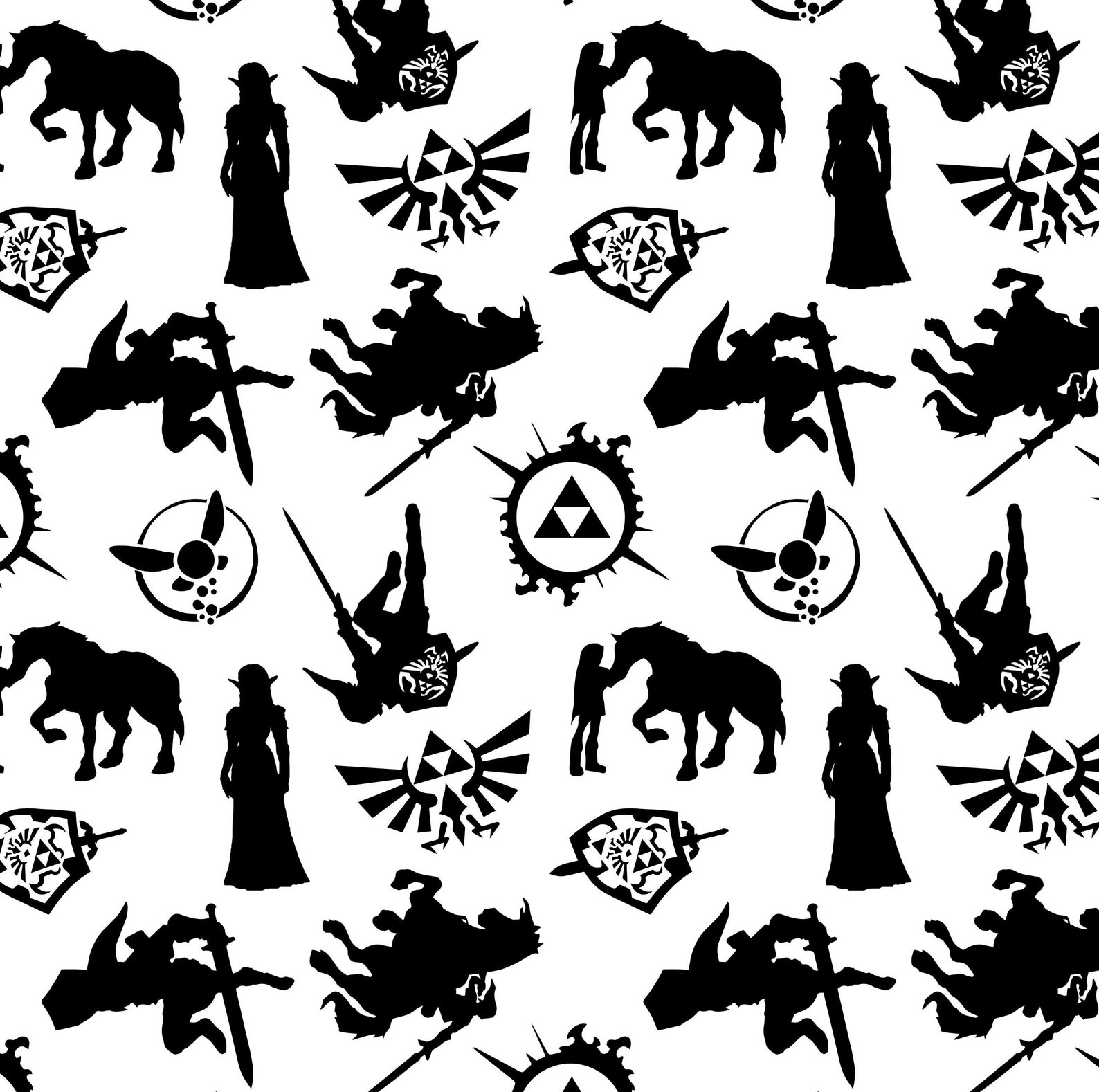 Zelda Silhouette Seamless File large Small and Png | Etsy