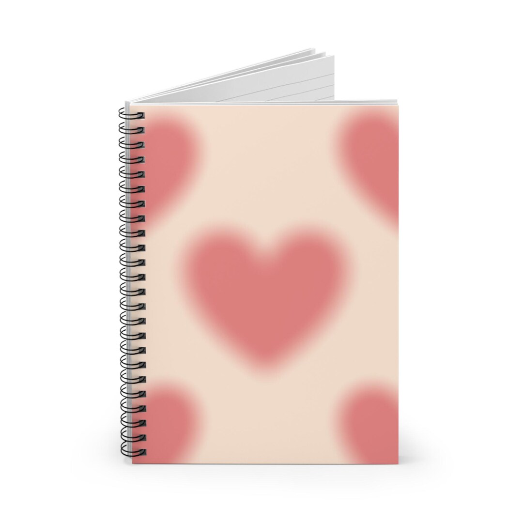 Spiral Notebook Blurry Pink Hearts | Ruled Journal - Etsy