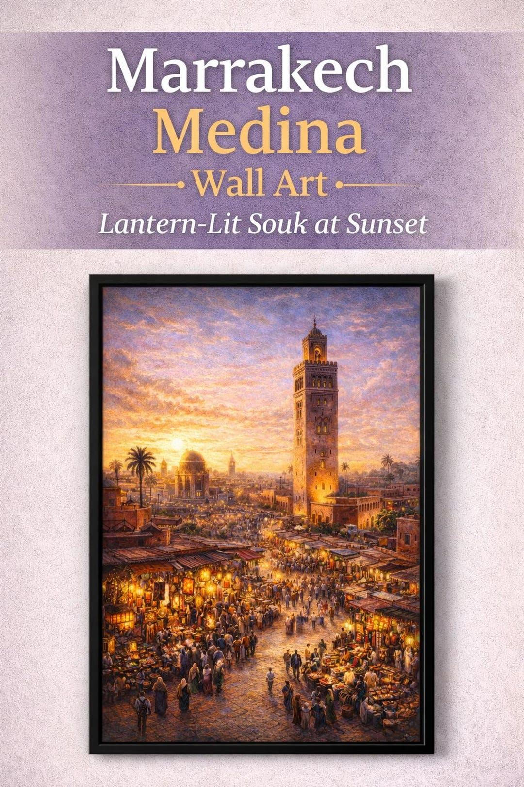 Marrakech Medina Sunset Print, Lantern-lit Moroccan Souk (digital ...