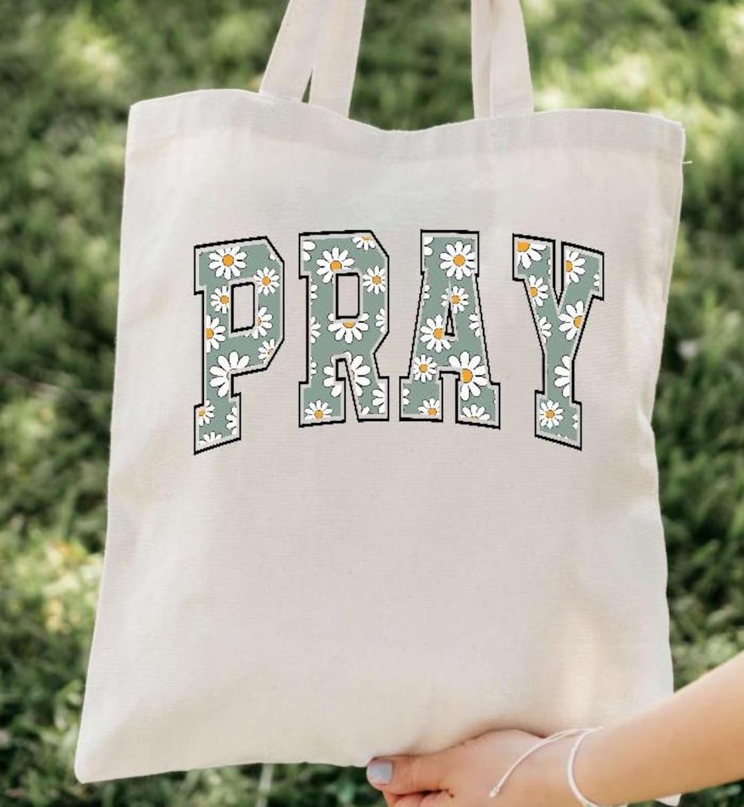 Custom Pray Daisy Cotton Tote Bag Bible Study Bag Shopping Tote - Etsy